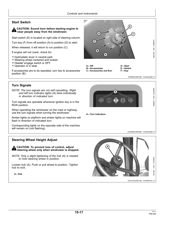 John Deere A400 Self-Propelled Windrower (Export Edition) Operator's ...