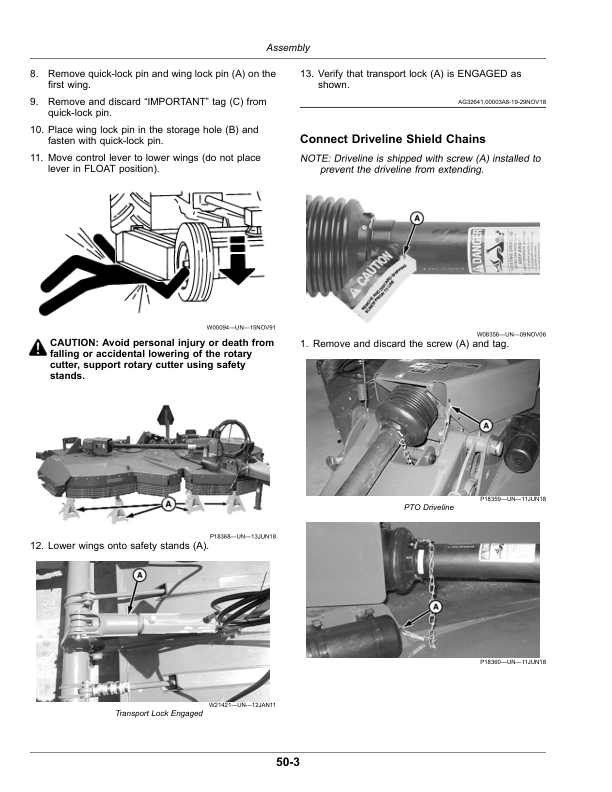 John Deere E12, E15, M15, M20, R10, R15, R20 Flex-Wing Rotary Cutters (000001-) (North America ...