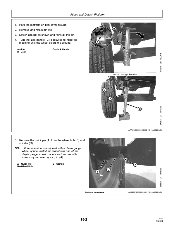 John Deere D625, D630, D636 Series Draper (North American) Operator's ...