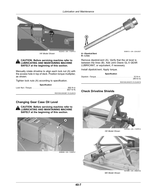 John Deere RC5M (030000-), RC6M (050000-), RC7M (020500-), RC6R (000001 ...