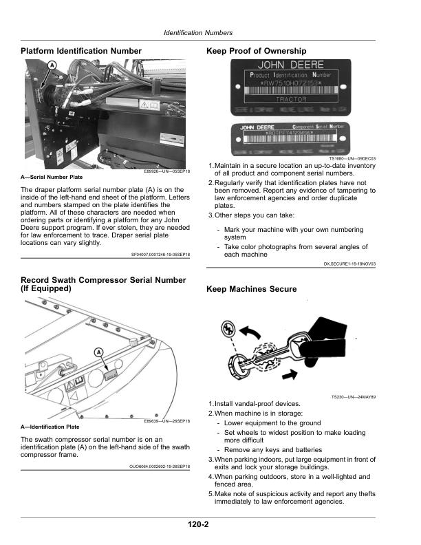 John Deere W170 Self-Propelled Windrower (490001-501199) (North ...