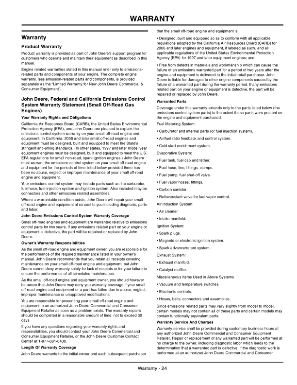 John Deere JS20, JS30, JS40 Walk-Behind Rotary Mower(100001-) Operator ...