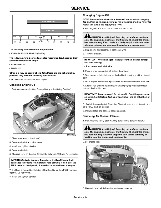 John Deere JS25, JS35 Walk-Behind Mower (010001-100000) Operator's ...