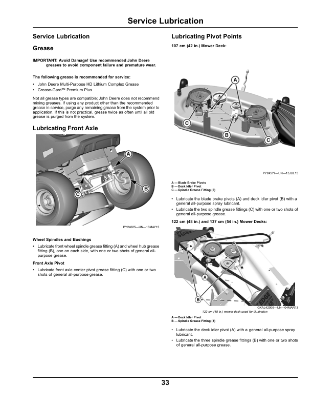 John Deere D105, D110, D125, D130, D140, D155, D160 & D170 ...