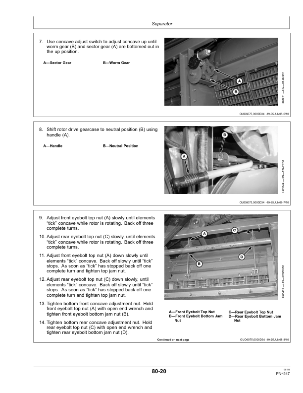 John Deere 9870 STS Combine (730101-) Operator's Manual (OMH235513)
