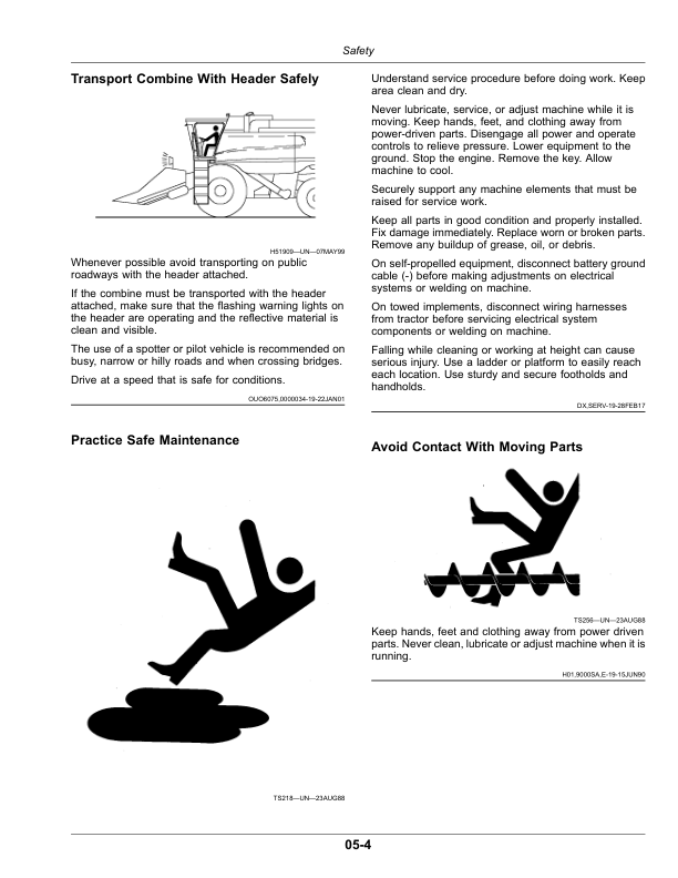 John Deere S760, S780, S770, S790 Combine Tracks Operator's Manual ...