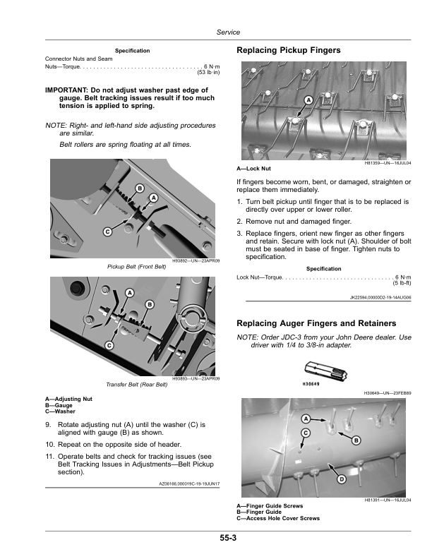 John Deere 615P Belt Pickup Operator's Manual (OMHXE147020)