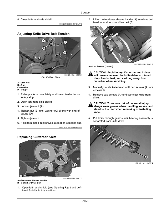 John Deere 620F, 622F, 625F, 630F, 635F Cutting Platforms (815001 ...
