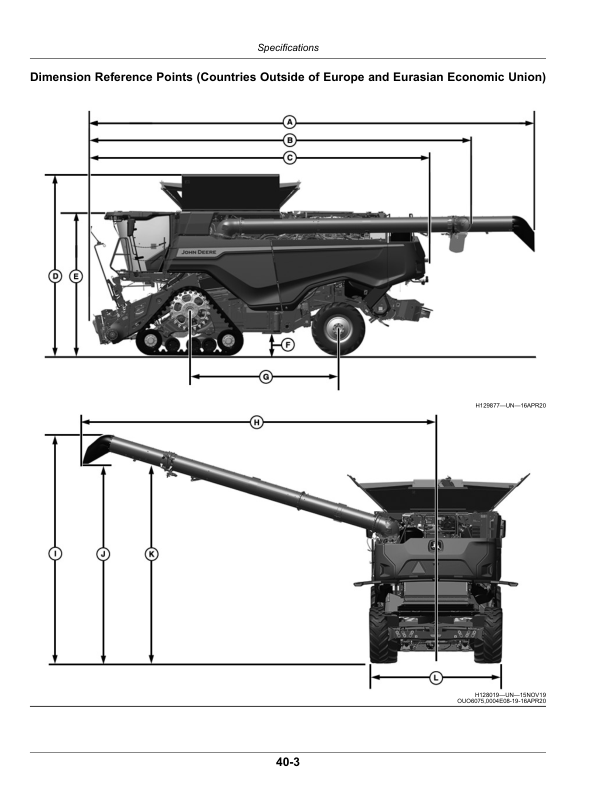 John Deere X9 1000, X9 1100 Combine Tracks (815001-820000) (Export ...
