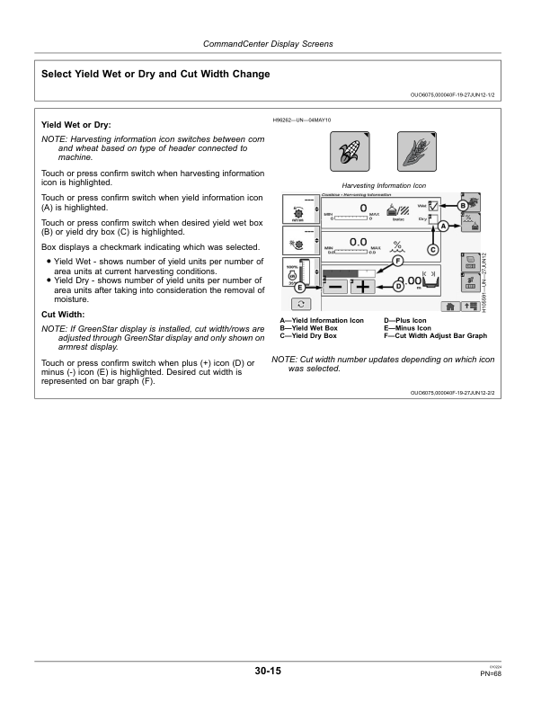 John Deere S660, S670, S670 HillMaster S680, S680 HillMaster S690 & S690 HillMaster Combines ...