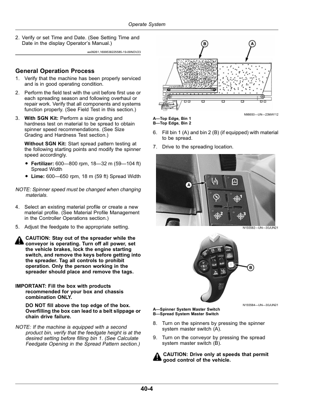 John Deere DS35 G4 Dry Spinner Spreader Operator's Manual (OMKK113264)