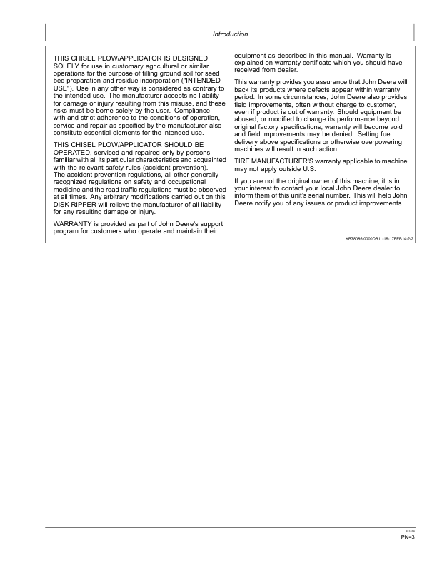 John Deere 2410C Chisel Plow & Conventional Applicator (North American ...