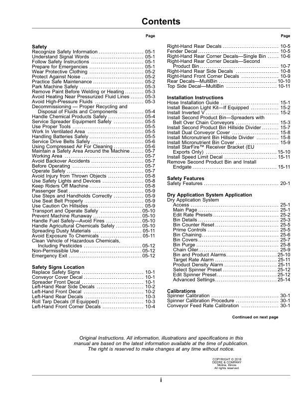 John Deere DN495 Dry Spinner Spreader Operator's Manual (OMKK52695)