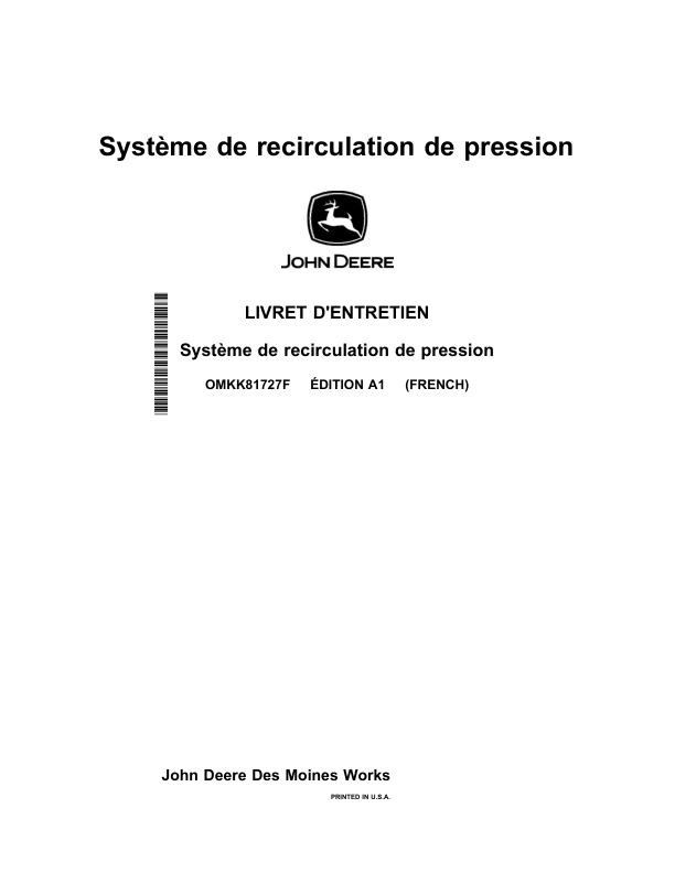 John Deere Pressure Recirculation System (North American) Operator's ...