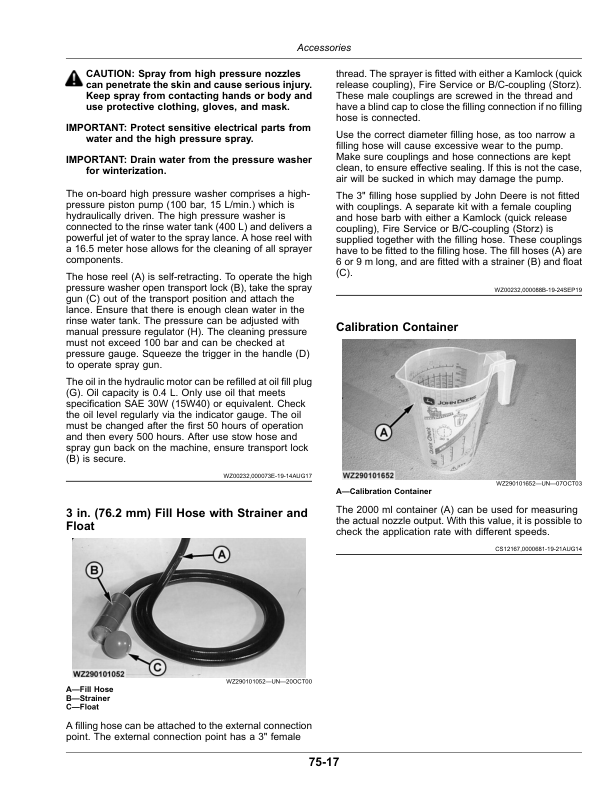 John Deere 40i, 50i Mounted Sprayer for R41 Tractor (European Edition ...