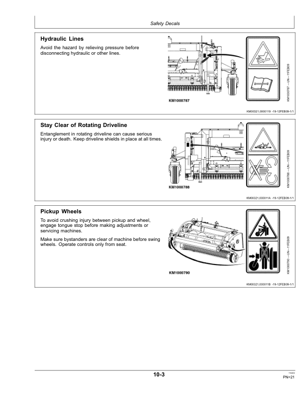 John Deere 630C, 640C & 645C Windrow Pickups Operator's Manual (OMLCA97416)