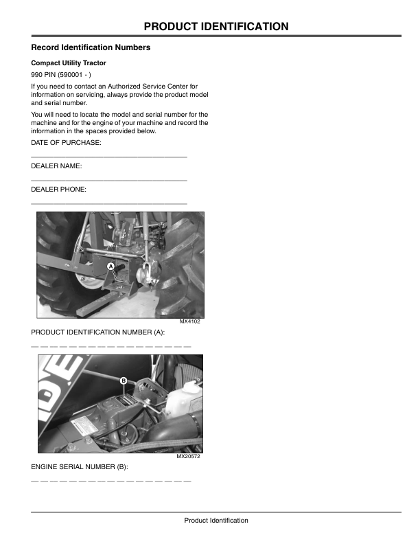 John Deere 990 Compact Utility Tractor (590001-) Operator's Manual ...