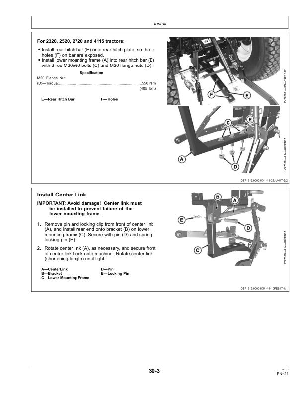 John Deere 14 Bushel Rear Bagger Operator's Manual (OMLVU34634)