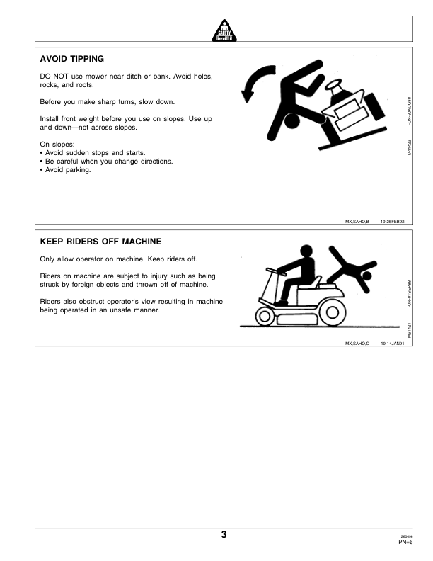 John Deere SRX75, SRX95 Riding Mower (010001-) Operator's Manual ...