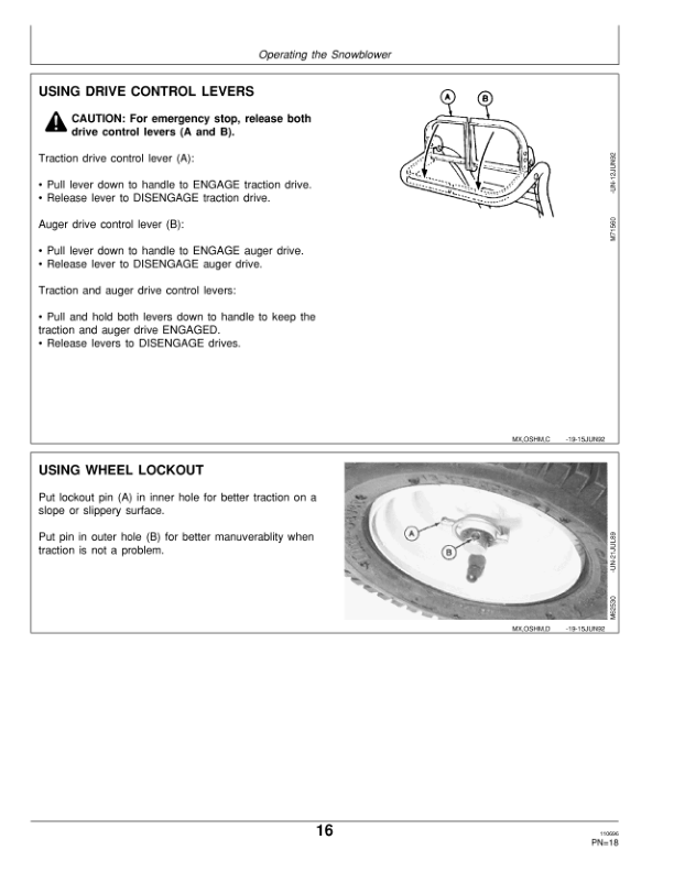 John Deere TRS22 Walk-Behind Snow Blower Operator's Manual (OMM117853)