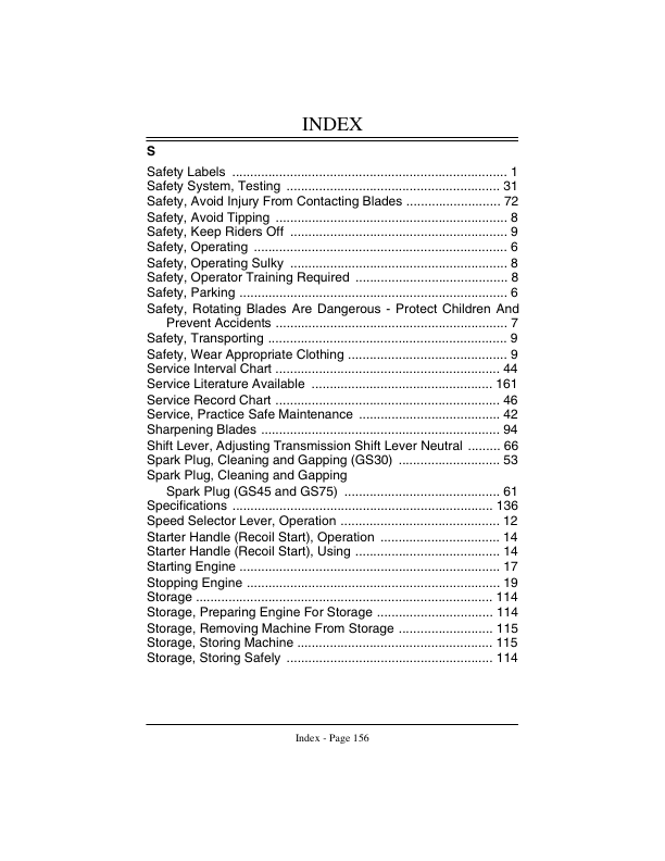 John Deere GS30, GS45, GS75 Walk-Behind Mowers (015001-) Operator's ...