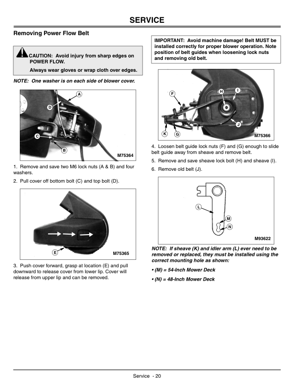 John Deere 48, 54 Inch Power Flow Bagger (010001-) Operator's Manual ...
