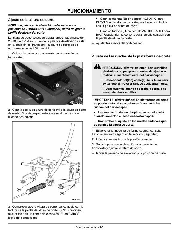 John Deere 38 Inch Mower Deck Operator's Manual (OMM142640)