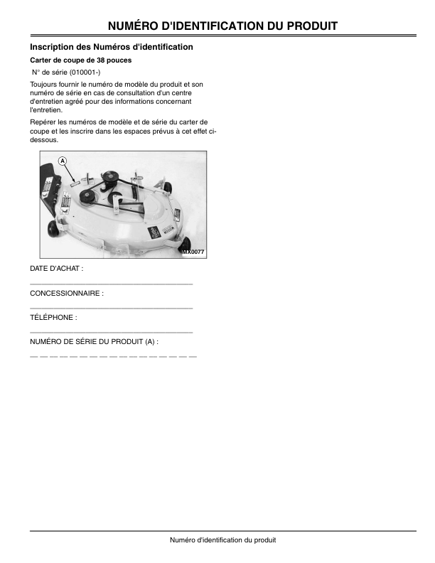 John Deere 38 Inch Mower Deck Operator's Manual (OMM142640)