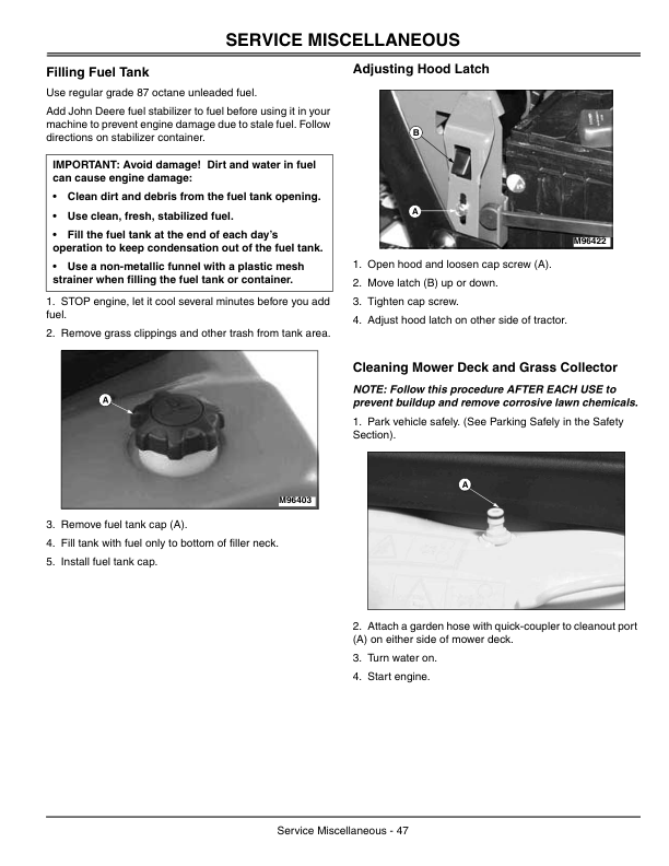 John Deere LTR166 Lawn Tractor (030001-) Operator's Manual (OMM143716)