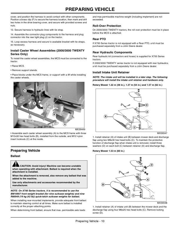 John Deere 580H, 580L Material Collection System Operator's Manual ...