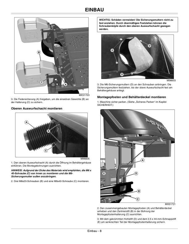 John Deere 2-Bag Bagger For EZtrak Series Operator's Manual (OMM169310)