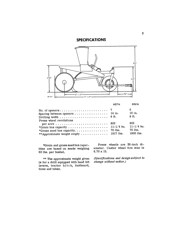 John Deere HZ Hillside Press Grain Drills Operator's Manual (OMM60464)