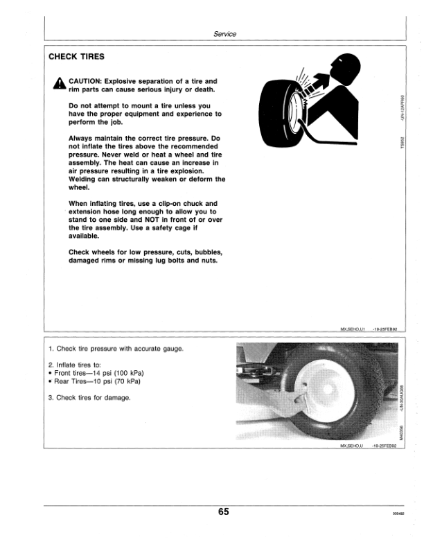 John Deere SRX75, SRX95 Riding Mowers Operator's Manual (OMM95307)