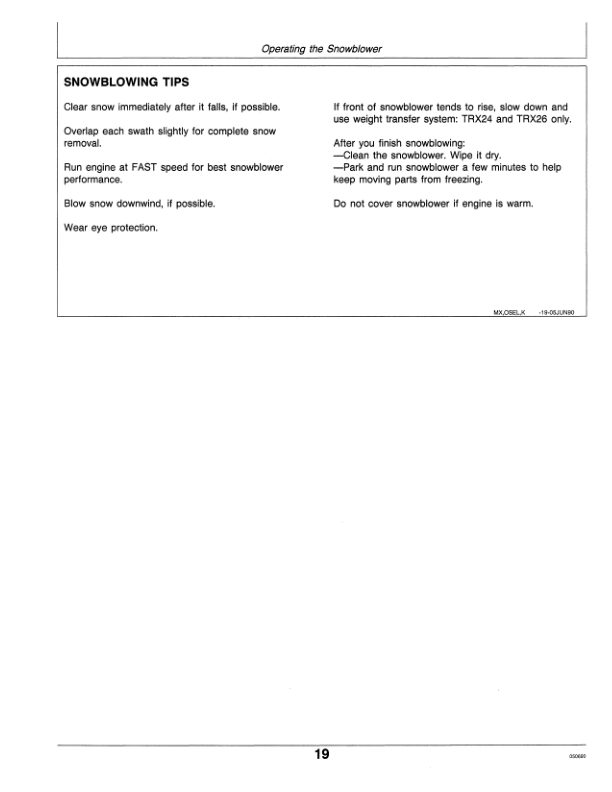 John Deere TRS24, TRS26, TRX24 & TRX26 Walk-Behind Snow Blowers ...