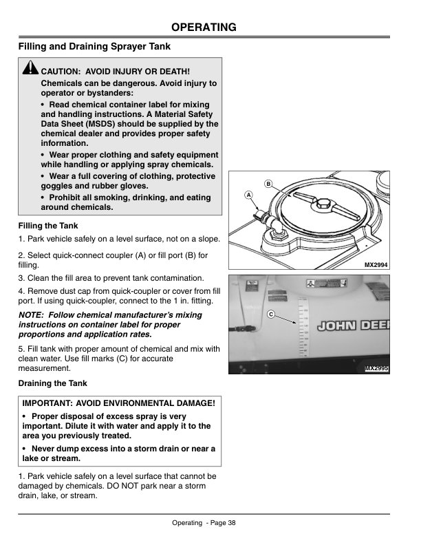 John Deere HD200 Sprayer Attachment North America (010001-30000 ...