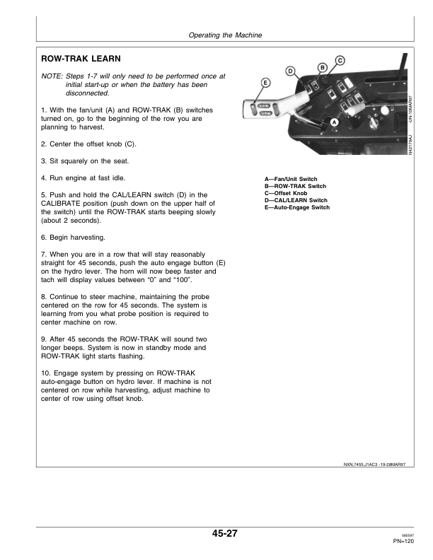 John Deere 7455 Cotton Stripper (- 006000) Operator's Manual (OMN200535)