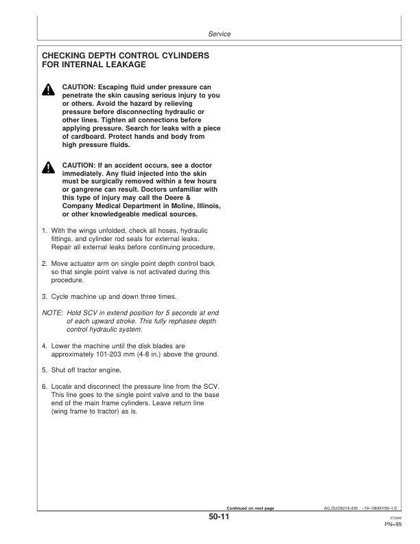 John Deere 512 Disk Ripper (-009999 ) Operator's Manual (OMN200735)