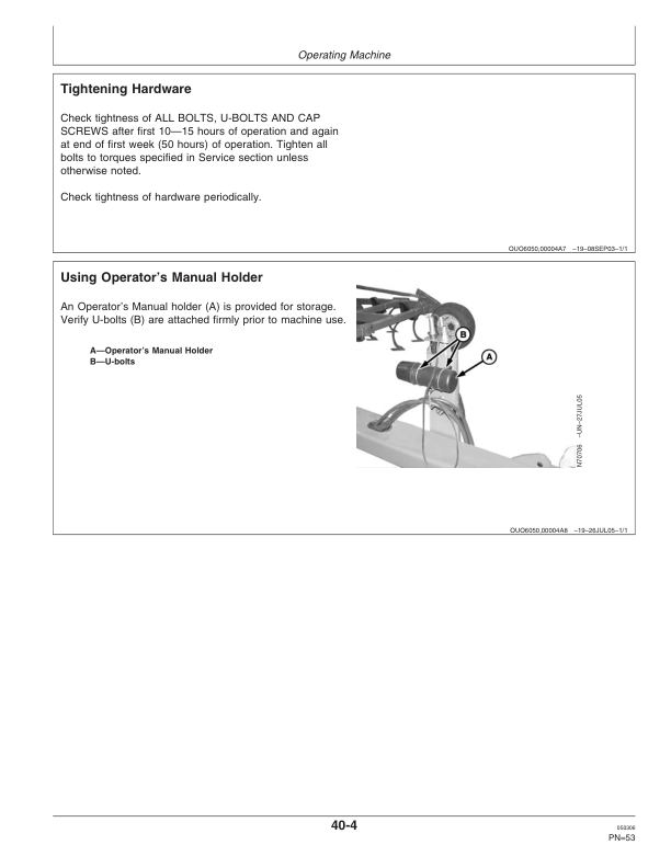 John Deere 2210 Floating Hitch Field Cultivator North America (004000-005999) Operator's Manual ...