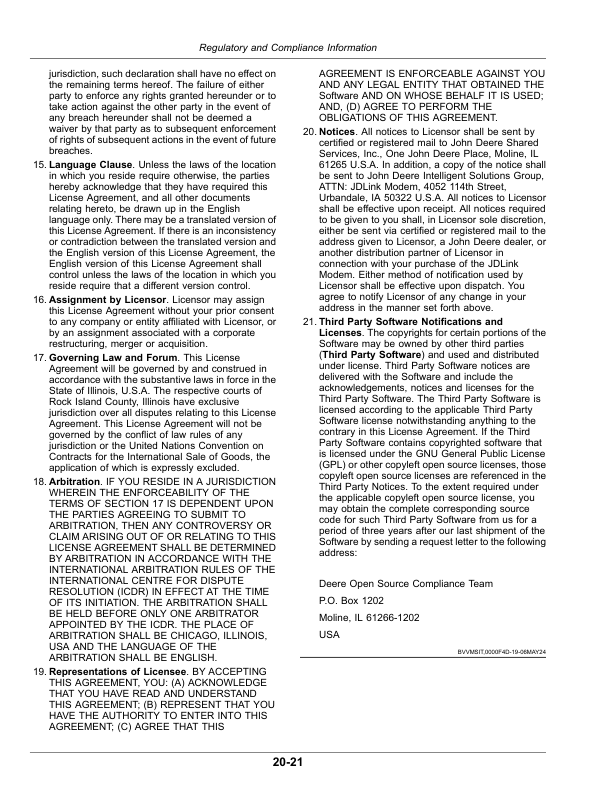 John Deere JDLink R Modem - 4G Operator's Manual (OMPFP25435)