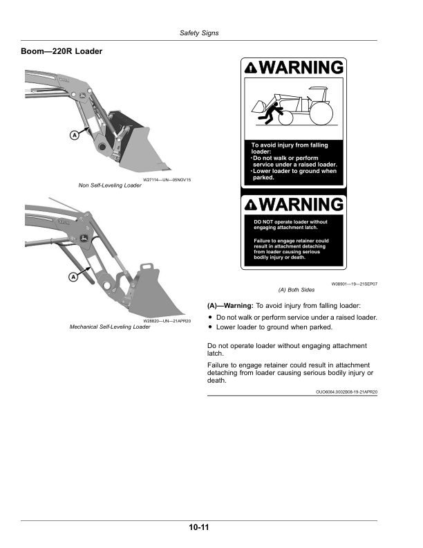 John Deere 120R, 220R Loaders (North American) Operator's Manual ...