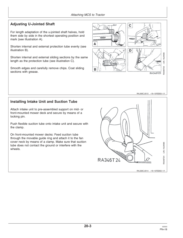 John Deere 560C Material Collection System Operator's Manual (OMRA1199991)