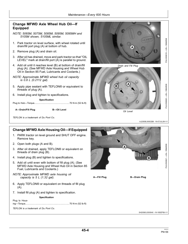 John Deere 5065M, 5075M (Stage IIIB), 5085M, 5095M, 5095MH, 5105M ...