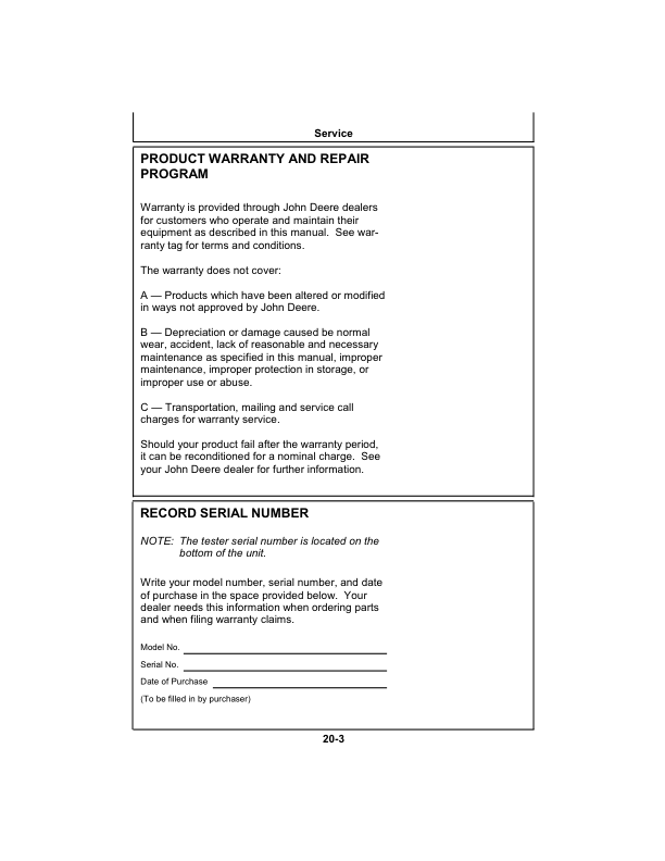 John Deere Moisture Chek Plus SW08120 Operator's Manual (OMSW08120)