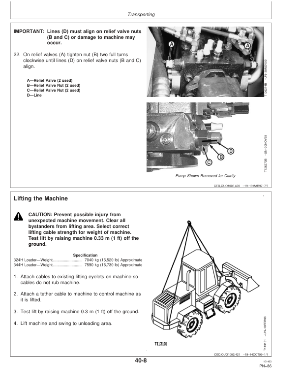 John Deere 324H, 344H Loaders Operator's Manuals (OMT183945)
