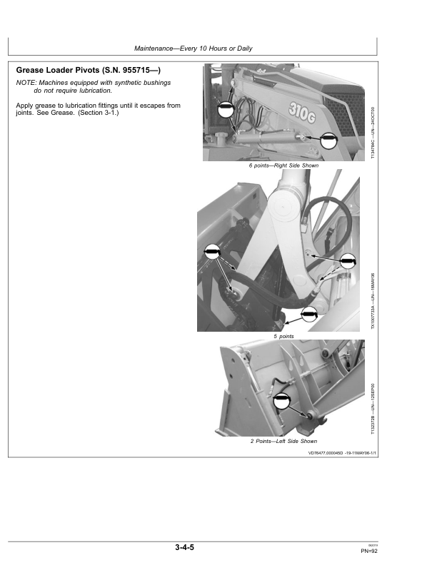 John Deere 310G, 310SG, 315SG Backhoe Loaders Operator's Manuals ...