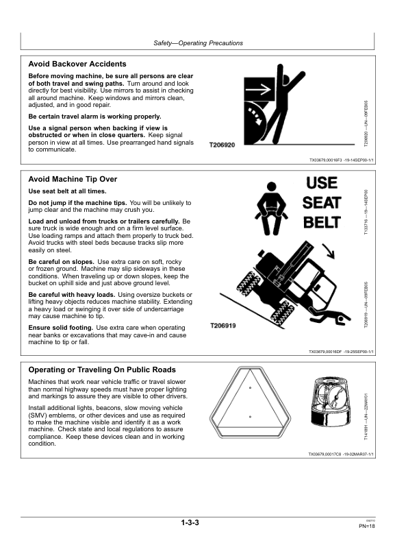 John Deere 180CW, 210CW Excavators Operator's Manuals (OMT213055)
