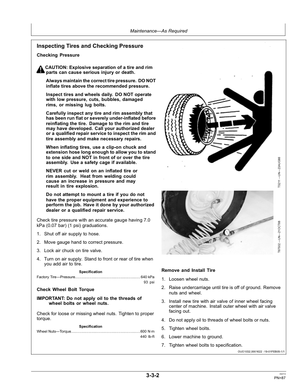 John Deere 180CW, 210CW Excavators Operator's Manuals (OMT213055)