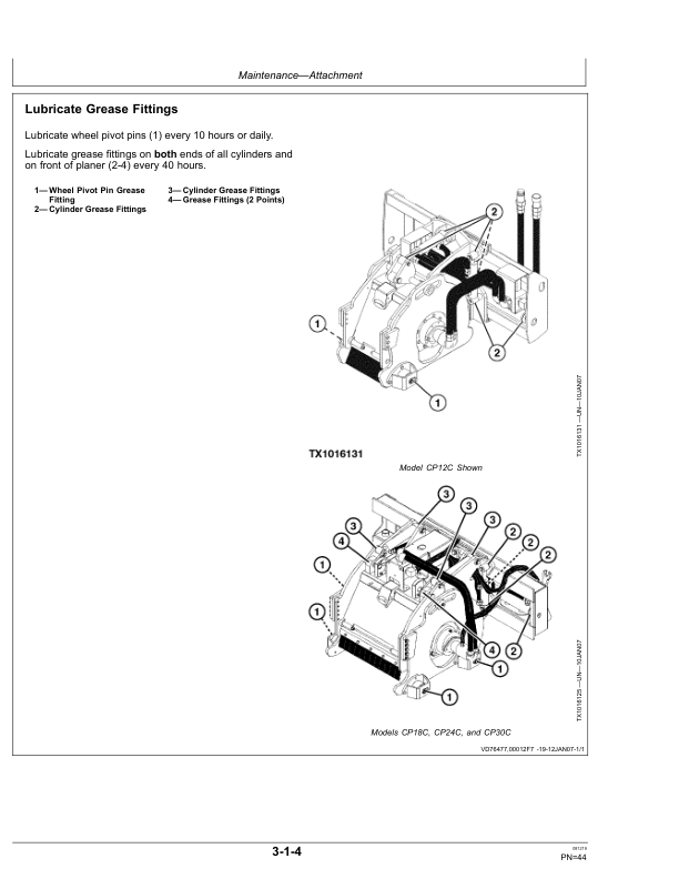 John Deere CP12C, CP18C, CP24C, CP30C Worksite Pro Attachments Operator ...