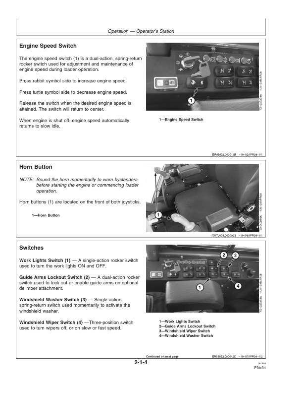 John Deere 335C, 437C Knuckleboom Loader Operator's Manuals (OMT240300)