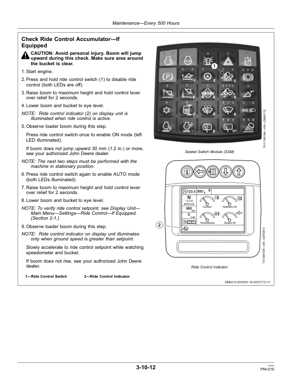 John Deere 644K HYBRID Loaders Operator's Manuals (OMT276750)
